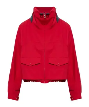Loewe Zip Up Jacket With Leather Trim - Red