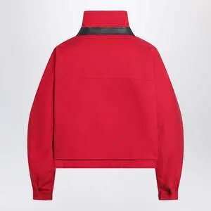 Loewe Zip Up Jacket With Leather Trim - Red