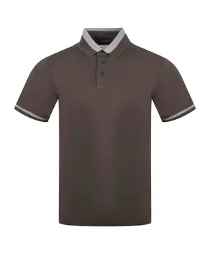 Emporio Armani Contrast Trim Polo Shirt - Brown