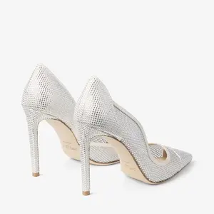 JIMMY CHOO Mesh Pumps With Crystal Embellishment