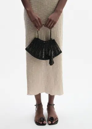 Magda Butrym Crochet Flower Pendant Tote Bag - Black