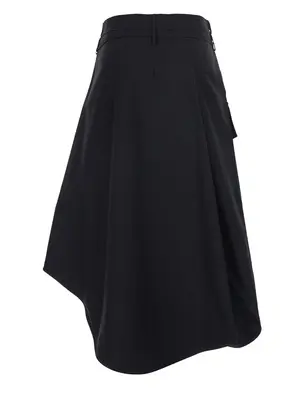 Bottega Veneta Compact Toile Skirt - Double Black