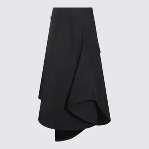 Bottega Veneta Compact Toile Skirt - Double Black