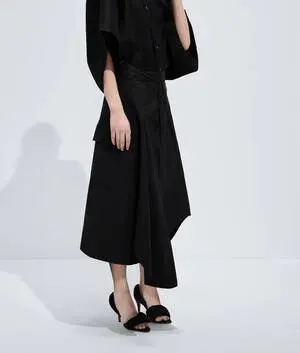 Bottega Veneta Compact Toile Skirt - Double Black