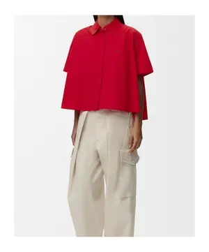 Loewe Short Sleeve Trapeze Shirt - Red