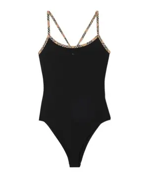 Burberry Check Trim One-piece Swimsuit - Black