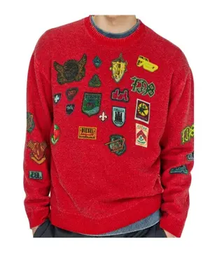 DIESEL® Wool Jumper With Printed Patches