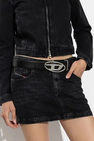 DIESEL® Oval D Logo Leather Belt