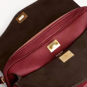 Balenciaga Le 7 Shoulder Bag Medium In Ruby/moka