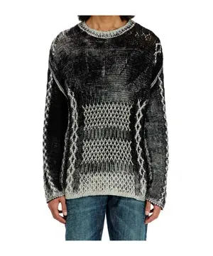 DIESEL® Oval D Cable-knit Sweater