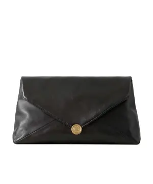 Dries Van Noten Textured-leather Clutch - Black