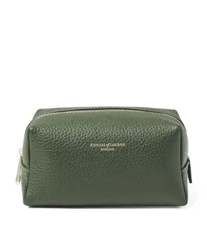 ASPINAL OF LONDON Medium Leather London Cosmetic Case - Green