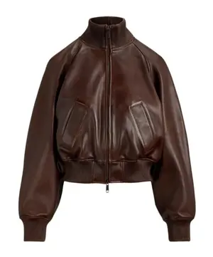Polo Ralph Lauren High Neck Zip-up Jacket - Brown