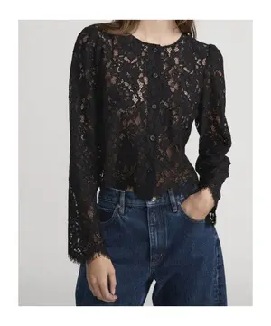 FRAME Lace Buttoned Shirt
