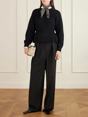 LISA YANG Mirella Ribbed Cashmere Peplum Sweater