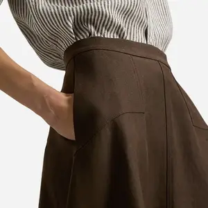 Polo Ralph Lauren Flared Hemp Midi Skirt