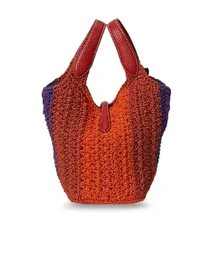 Polo Ralph Lauren Crochet Tote Bag With Beaded Logo