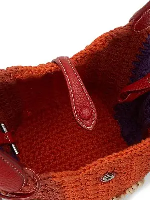 Polo Ralph Lauren Crochet Tote Bag With Beaded Logo