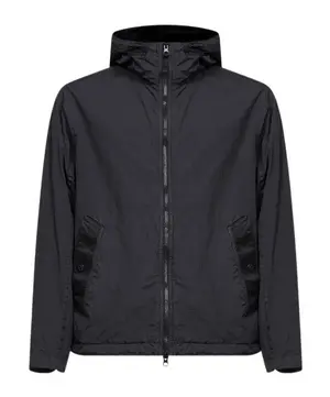 Stone Island Hooded Zip-up Jacket - Black