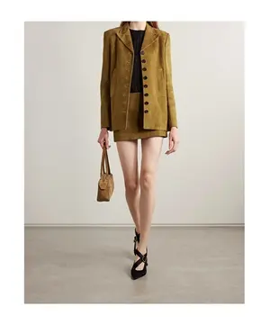 Khaite Jett Suede Mini Skirt