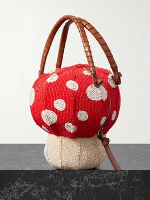 Staud Mushroom Beaded Top Handle Bag