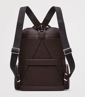 ASPINAL OF LONDON Pebbled Leather Reporter Zipped Backpack - Brown
