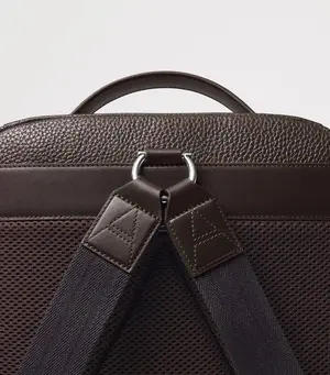 ASPINAL OF LONDON Pebbled Leather Reporter Zipped Backpack - Brown