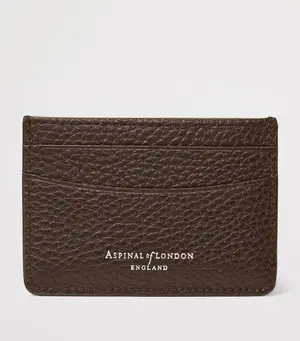 ASPINAL OF LONDON Leather Logo Card Holder - Brown