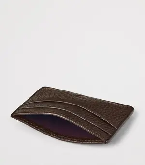 ASPINAL OF LONDON Leather Logo Card Holder - Brown