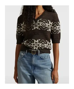 Polo Ralph Lauren Fair Isle Pattern V-neck Sweater