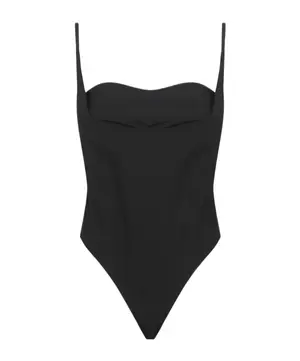 DONDUP Sweetheart-neck Panelled Bodysuit - Black