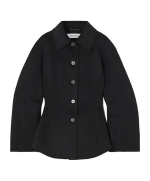 RÓHE Button Detailed Wool Jacket - Black