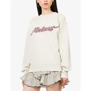 Isabel Marant Étoile Embroidered Logo Cotton Blend Sweatshirt