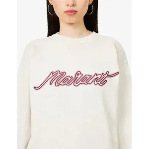 Isabel Marant Étoile Embroidered Logo Cotton Blend Sweatshirt