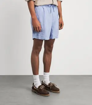 Polo Ralph Lauren Wimbledon Linen Drawstring Shorts - Blue