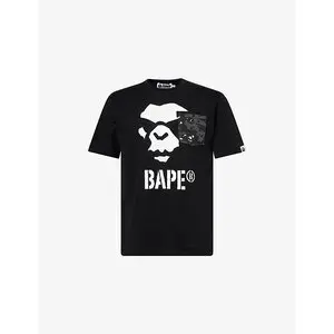 A BATHING APE Pixel Camo-pocket Cotton-jersey T-shirt - Black