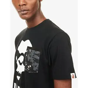 A BATHING APE Pixel Camo-pocket Cotton-jersey T-shirt