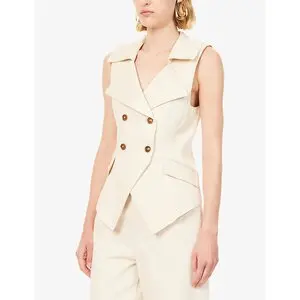 Oddmuse Double-breasted Asymmetric Woven Vest
