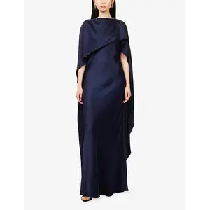 Simkhai Izel Cape Satin Maxi Dress