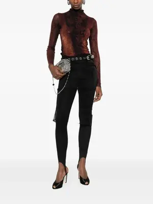 JEAN PAUL GAULTIER Snakeskin Print Mesh Top - Brown