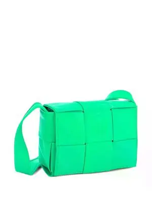 Bottega Veneta Cassette Maxi Intrecciato Leather Candy Crossbody Bag - Green