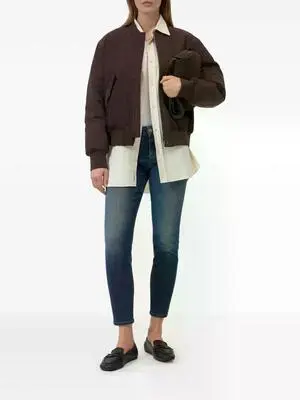 Closed Logo Patch Bomber Jacket - Brown