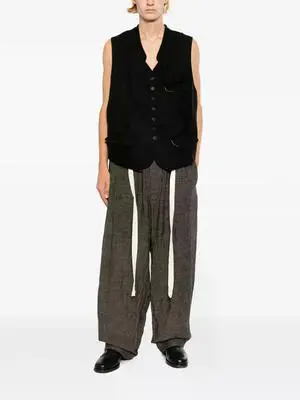 KLASICA Linen Drawstring Waist Trousers