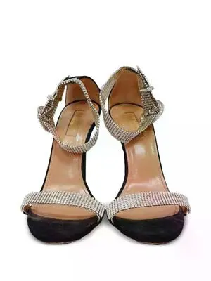 AQUAZZURA Crystal-embellished Suede Sandals