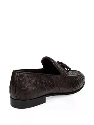 FRANZESE COLLECTION Woven Leather Tassel Loafers