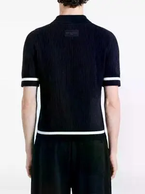 Givenchy Stripe-trim Textured Polo Shirt