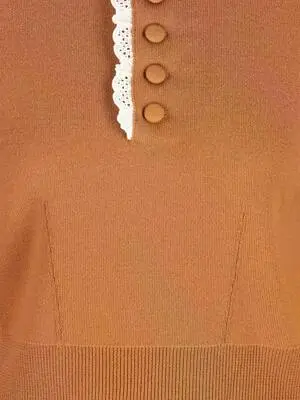 Chloé Wool Lace-trim Sweater - Orange