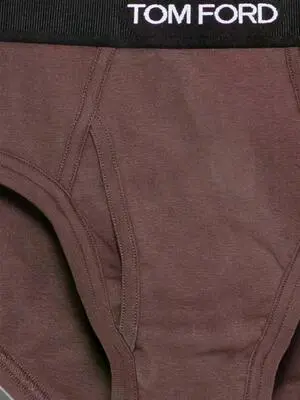 TOM FORD Logo-waistband Briefs - Brown