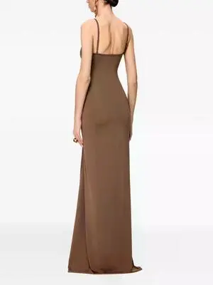 KOROBEYNIKOV Ruched Oyster-embellished Maxi Dress