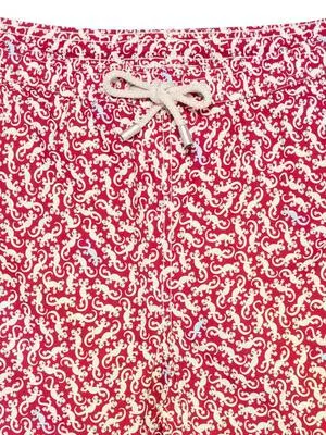 MC2 SAINT BARTH Lizard-print Swim Shorts - Red
